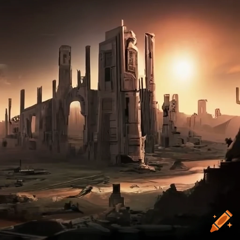 Star wars high tech ruins fields on Craiyon