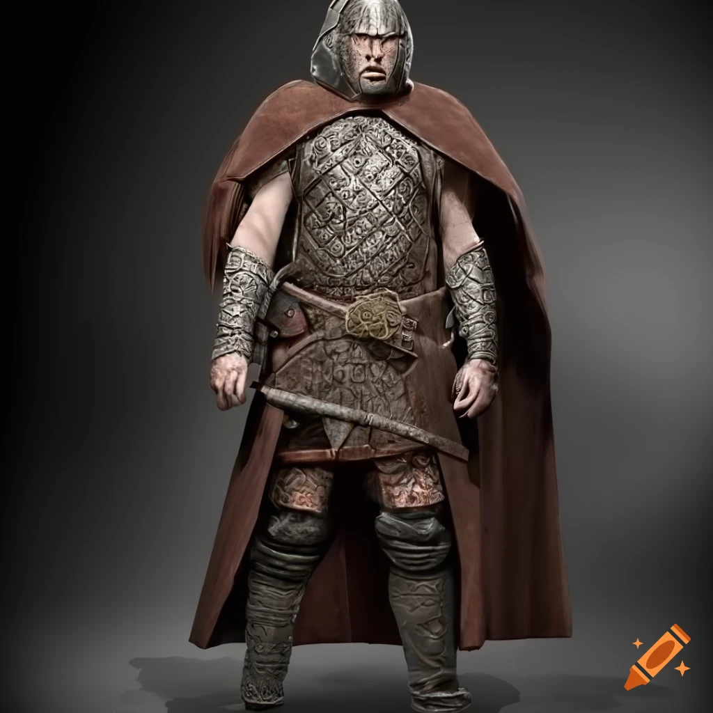 A celtic sentinel stood upon a bridge defending the way in the style of ...