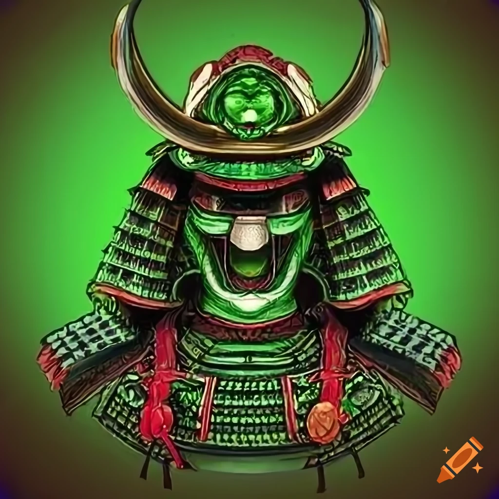 Green samurai graphic
