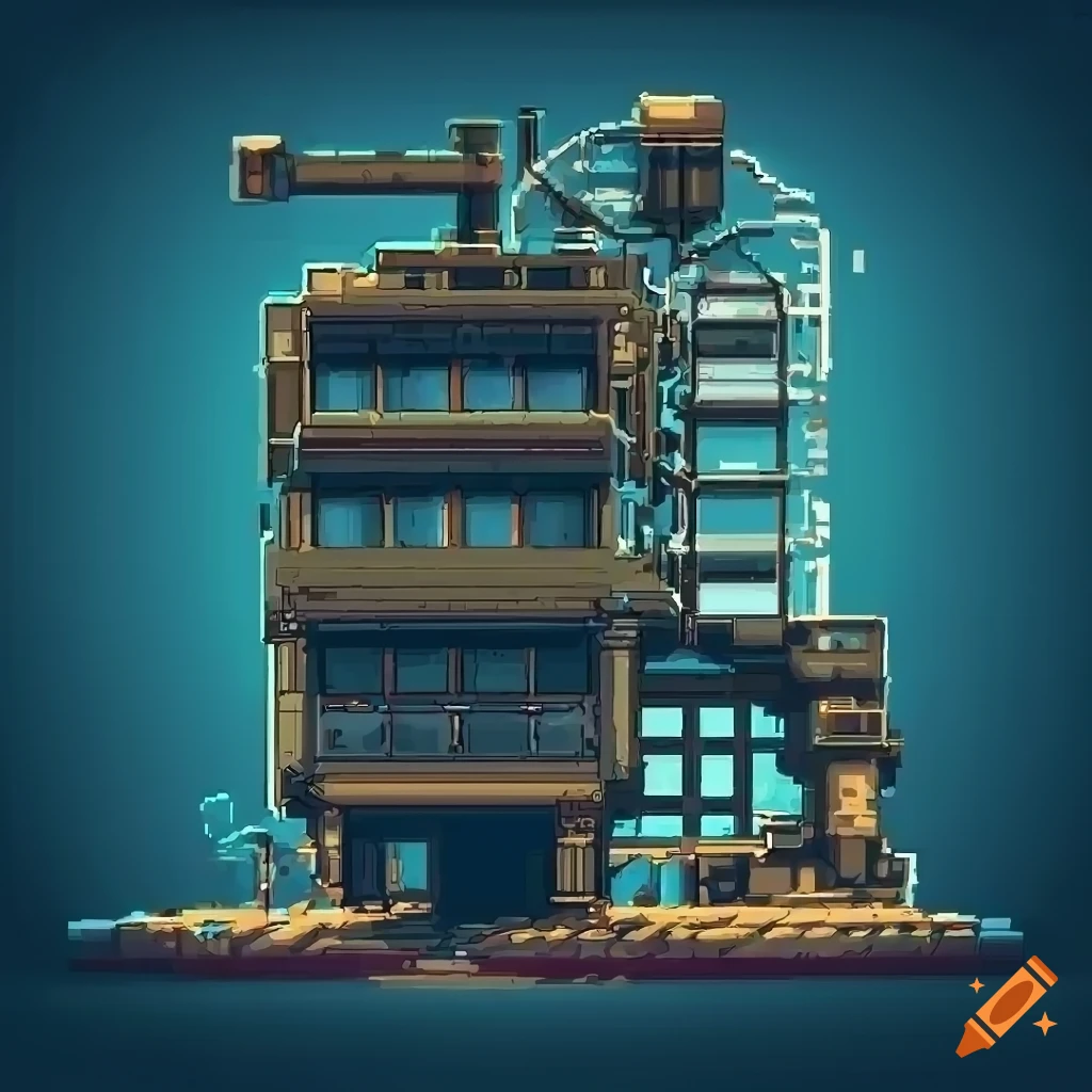 Alejandro Burdisio, building, 2d, side view, industrial, machinery ...