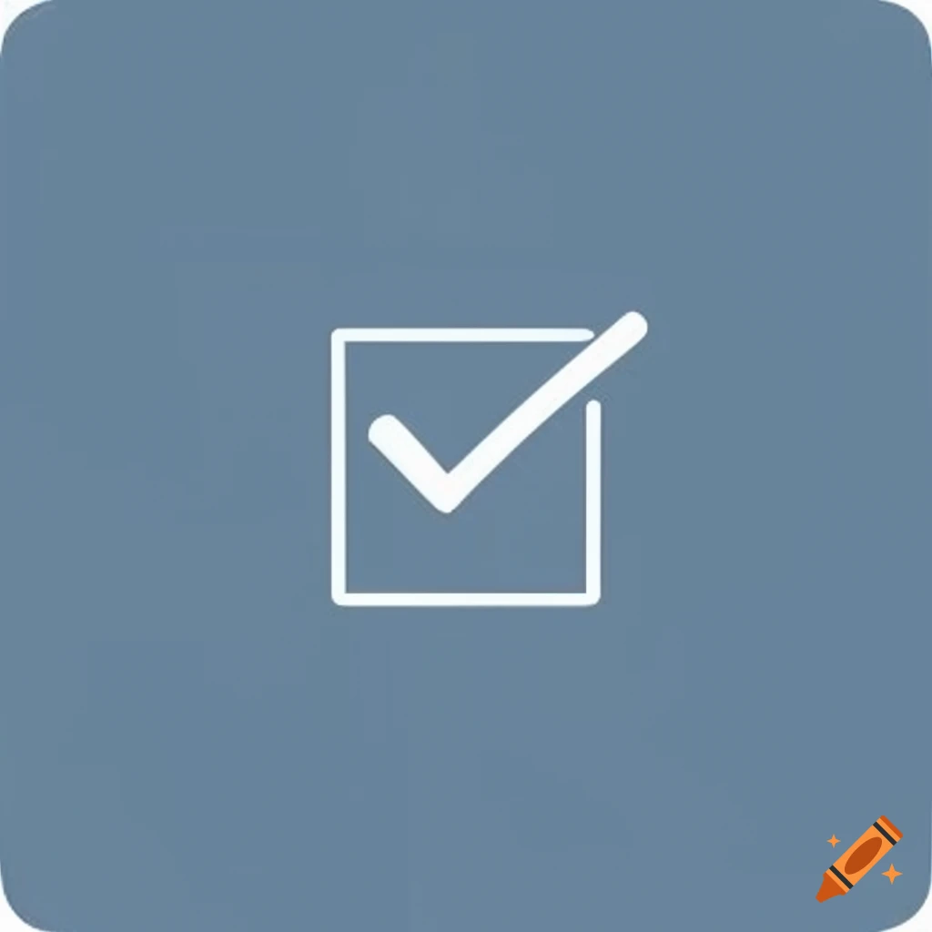 Checkmark icon for to-do-list app in blue and grey on Craiyon