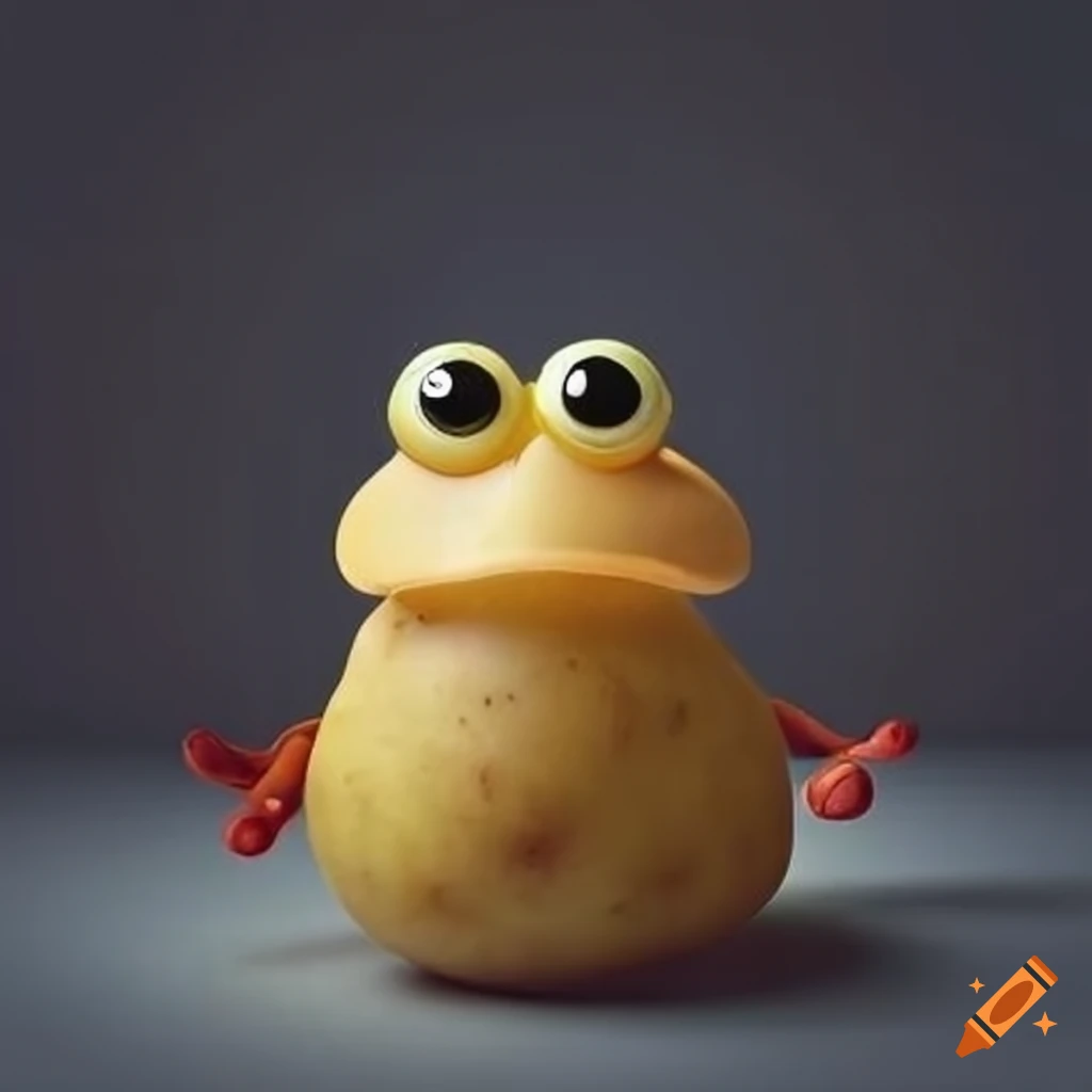 A potato in the shape of a frog