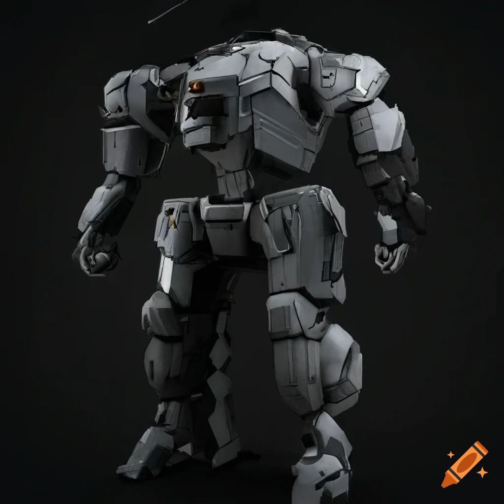 Plan and elevation view of a mecha on Craiyon