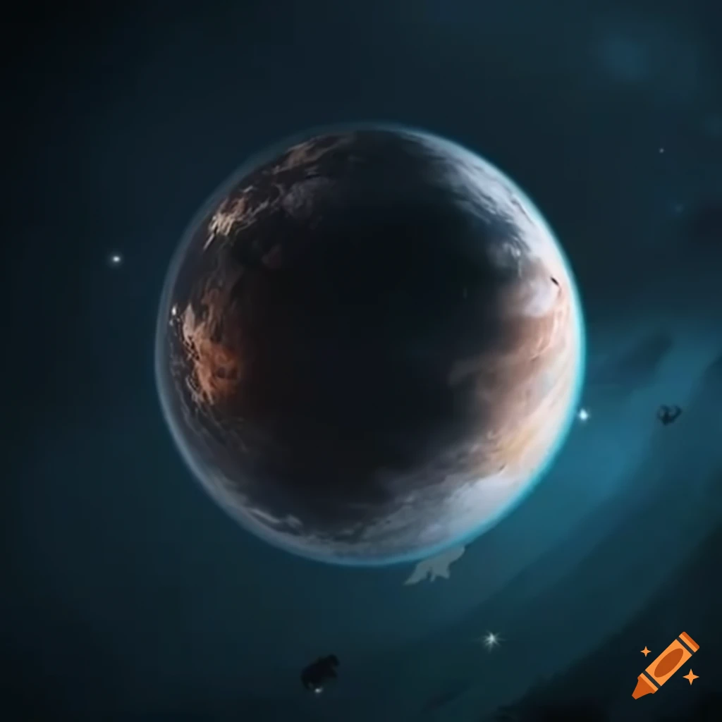 A planet seen from space in the warhammer 40k setting