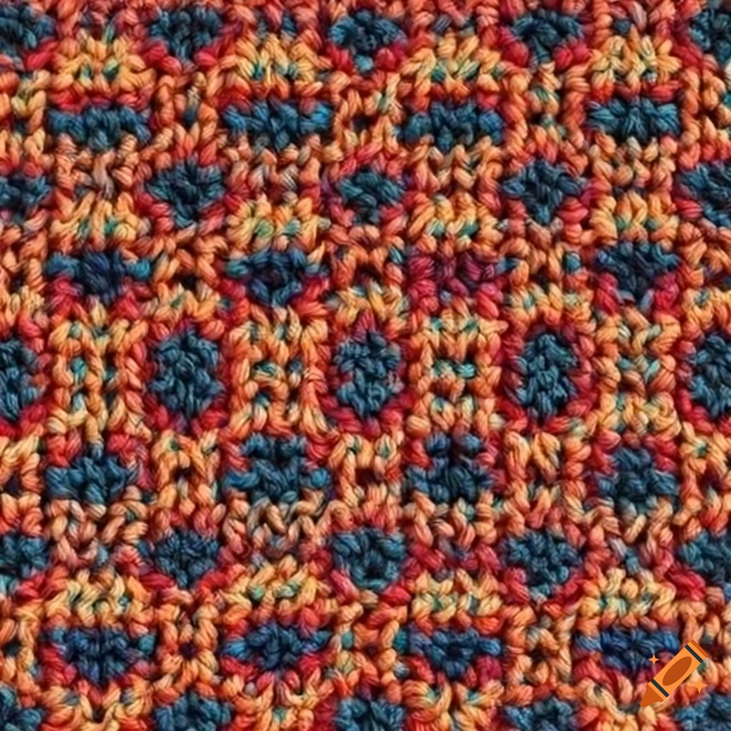 Granny square crochet, repeating pattern suitable for textile design
