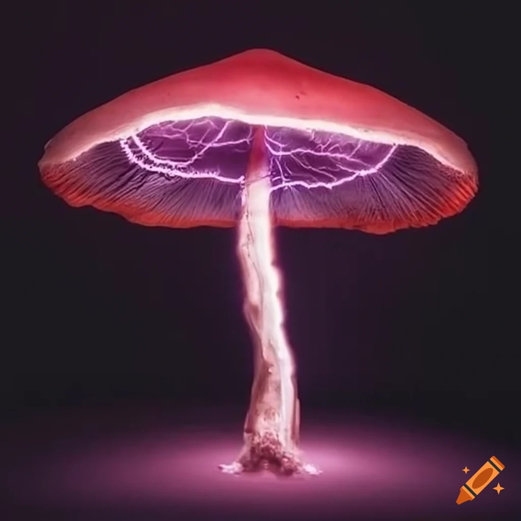 Mushroom made of lightning on Craiyon