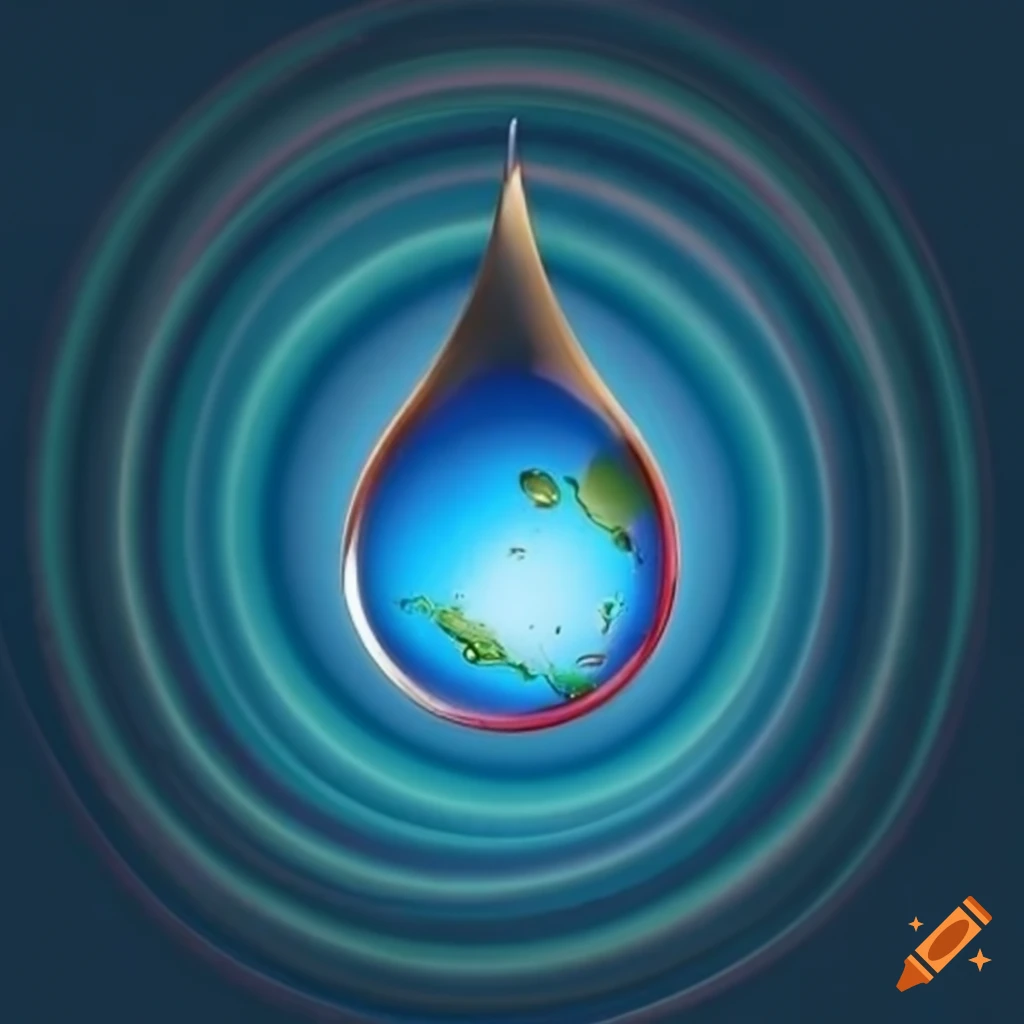 A water droplet with the earth within and the words plumbing, fire ...