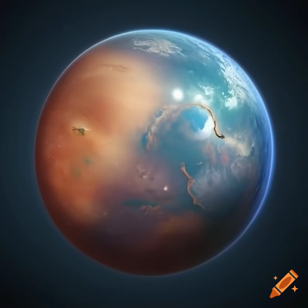 Hyper realistic vector spacescape,, of a highly detailed planet with 2 ...