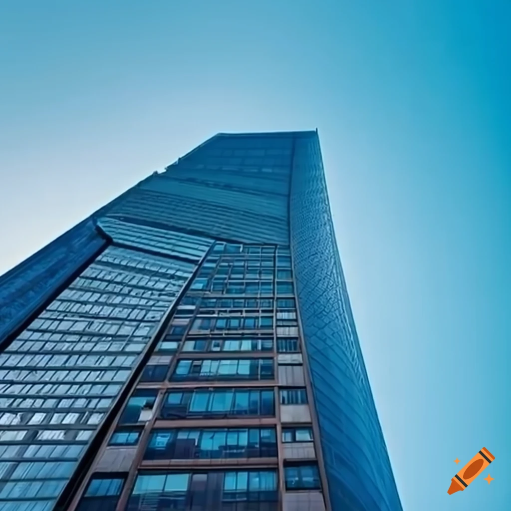 Modern skyscraper building with Listenbourg TV logo on top on Craiyon