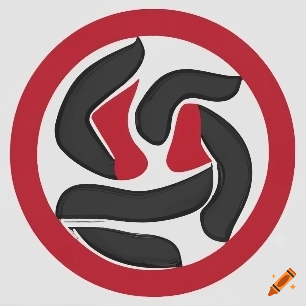 Red logo outlined in black on a uniform white background: pym