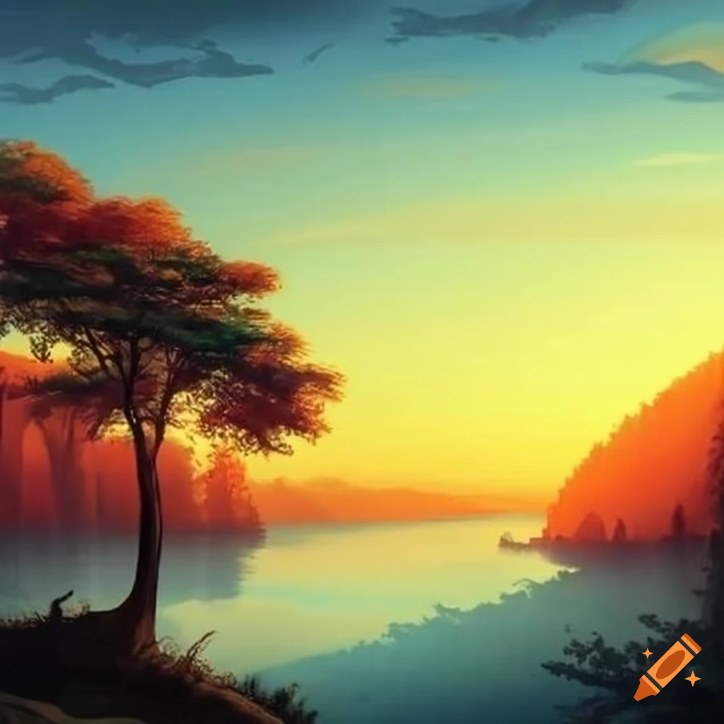 Picturesque landscape representing freedom