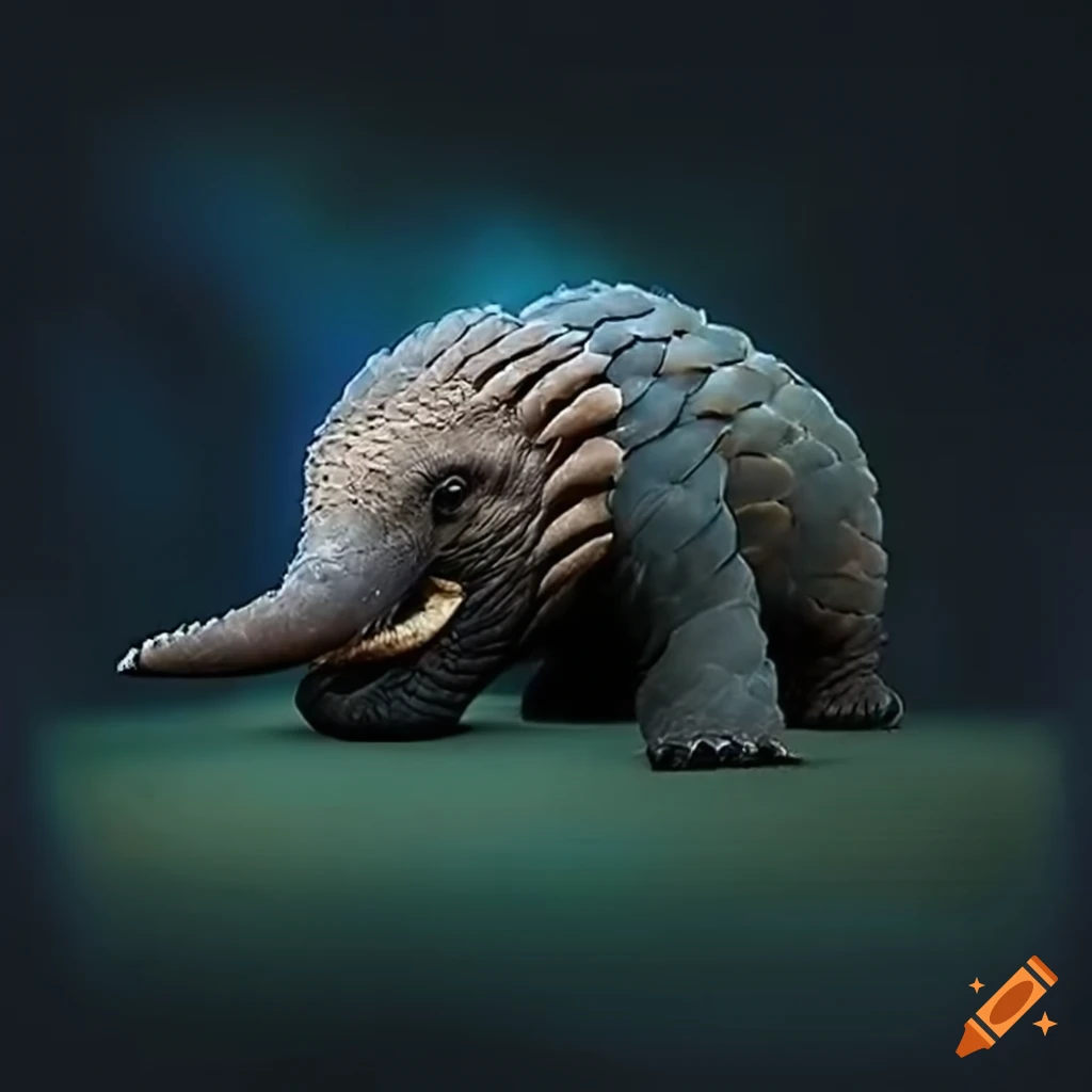 An imaginary elephant-pangolin hybrid monster on Craiyon