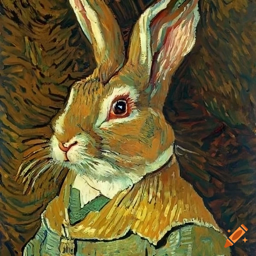 A van gogh painting of a rabbit