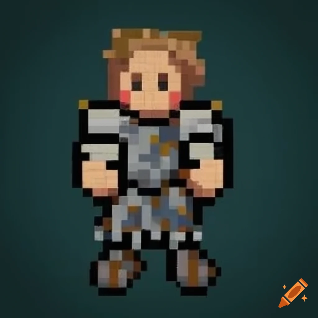 8-bit medieval knight on Craiyon