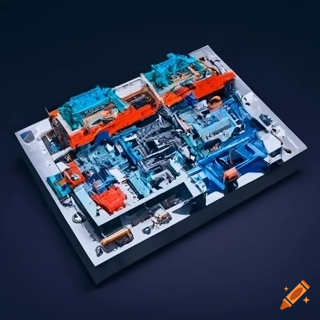 Technical cutaway blocky on Craiyon