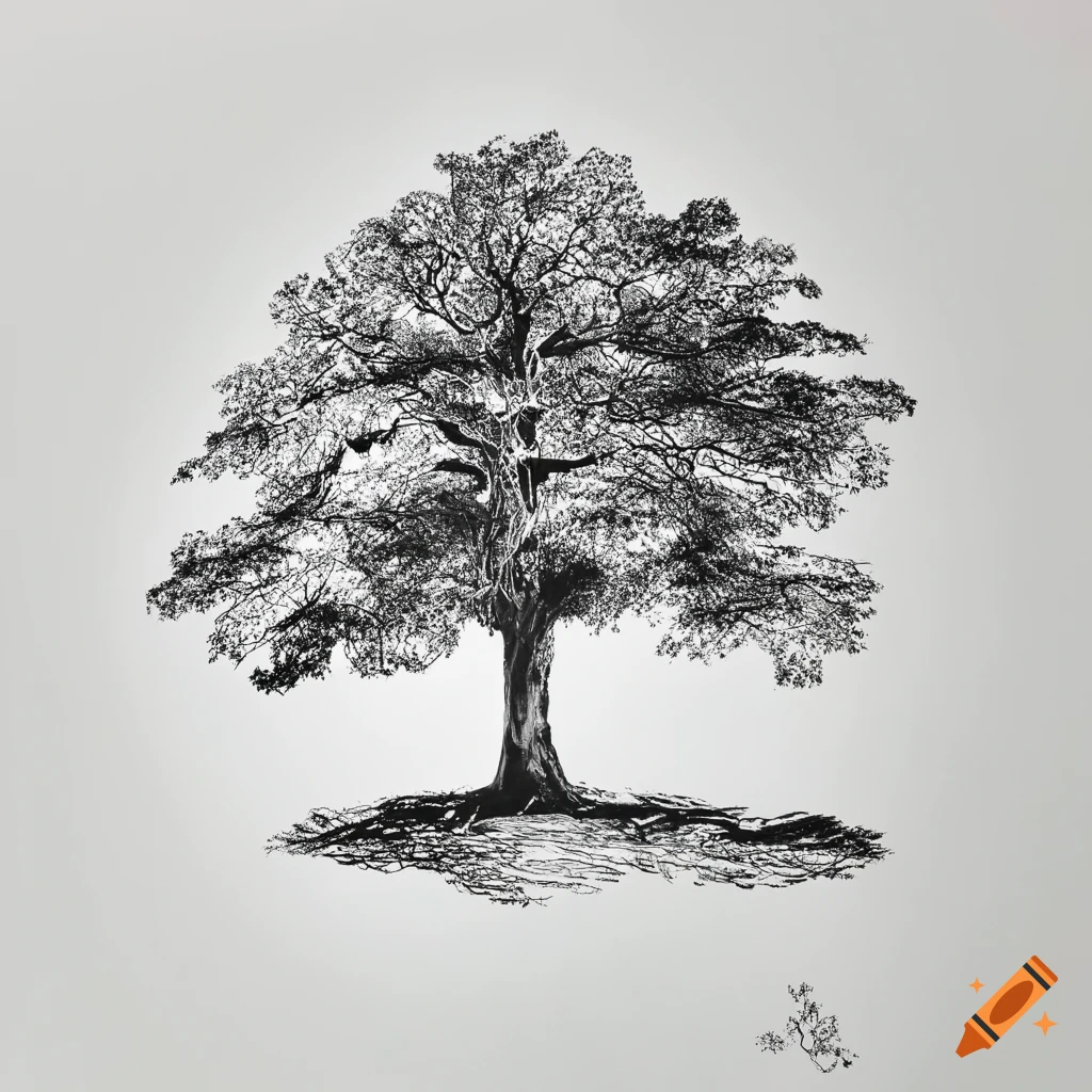 Grand oak tree on Craiyon