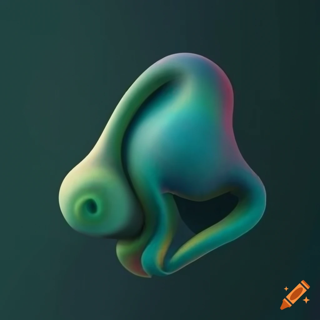 Biomorphic shape with tentacles, on an organic background in the style of kandinski. strong ...