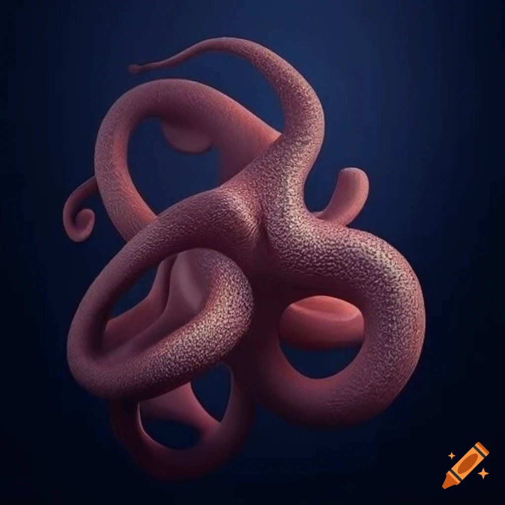 Biomorphic shape with tentacles, on an organic background in the style ...