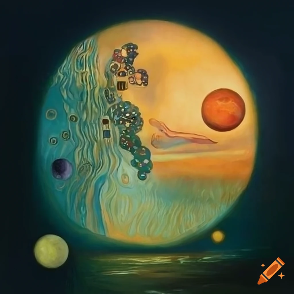 Surreal planets, shaded fragments, glowing orbs, dreamy landscapes ...