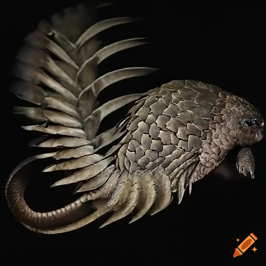 An imaginary elephant-pangolin hybrid monster