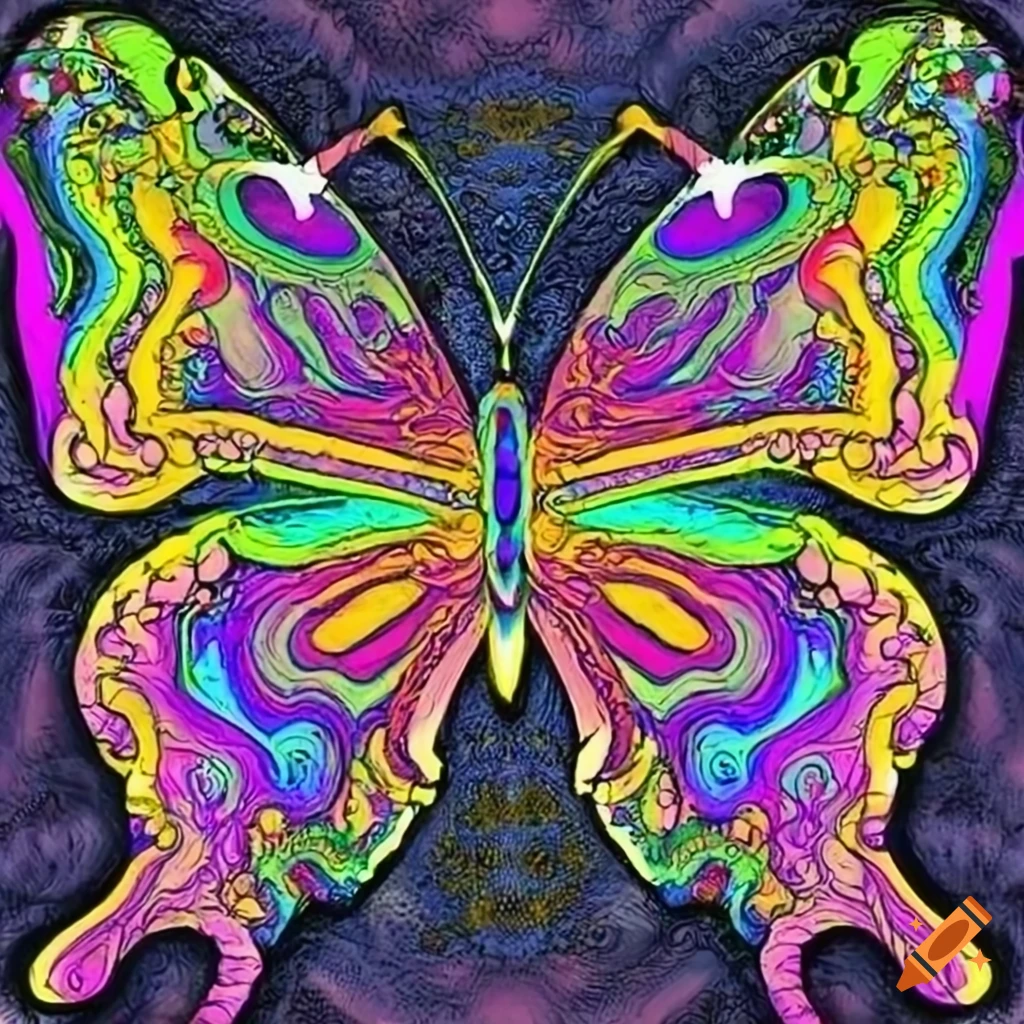 Psychedelic butterfly on Craiyon