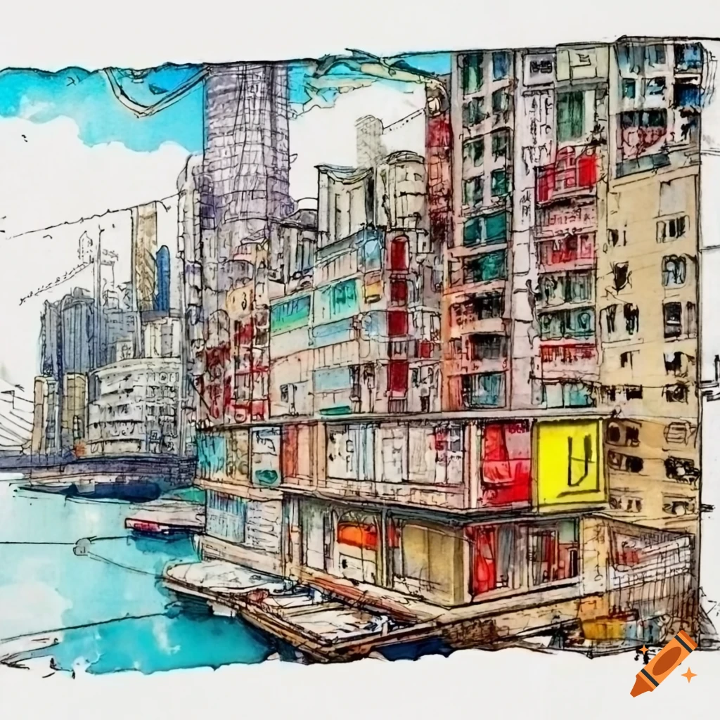 Technical drawing cutaway kowloon