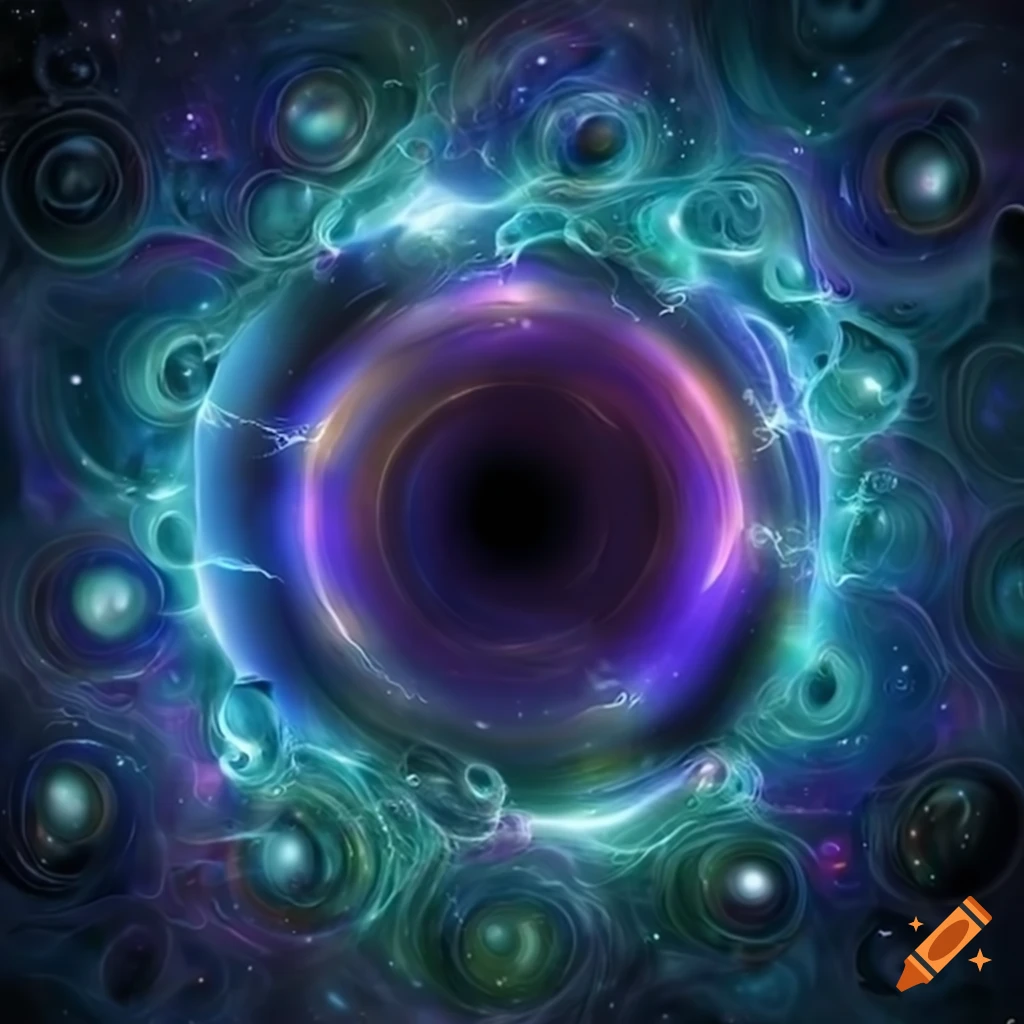 Digital artwork of the multiverse bubble theory