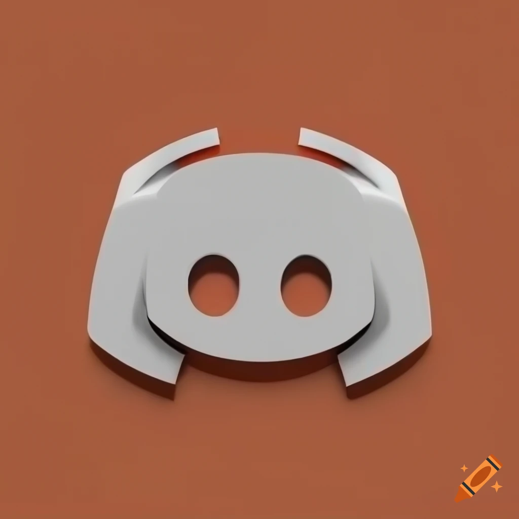 3d rendering of the discord logo with a vivid orange backdrop on Craiyon