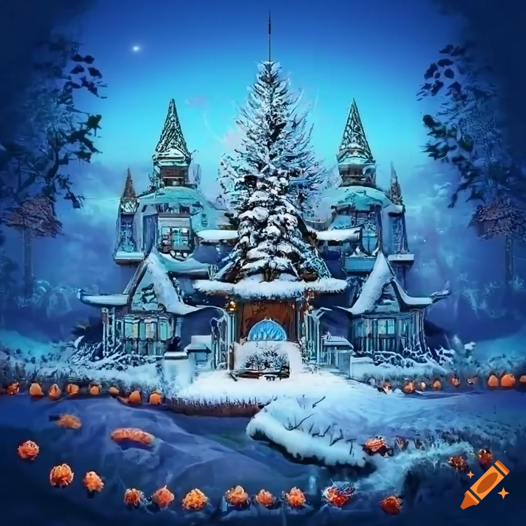 Highly detailed high-definition winterland intricate digital art