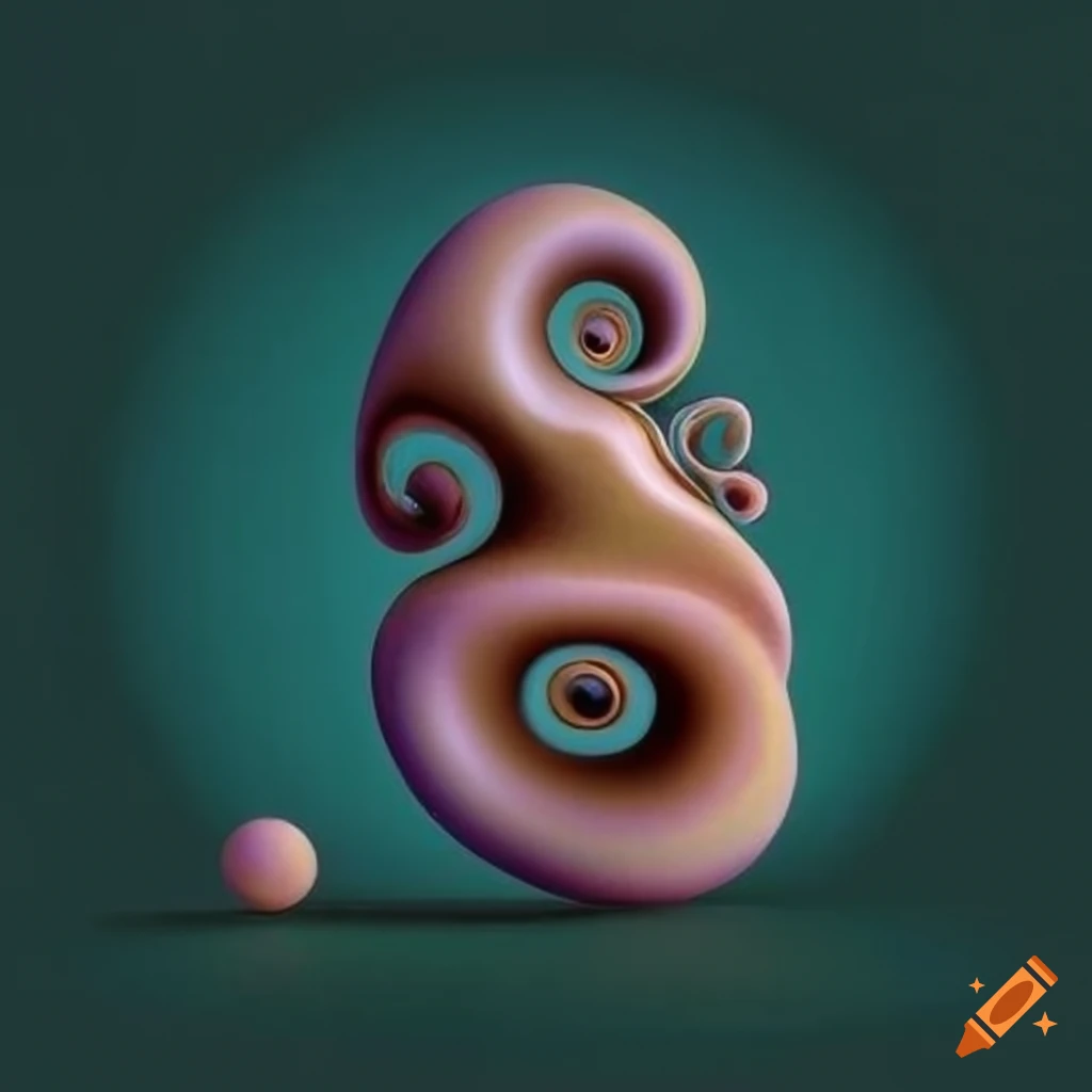 Biomorphic shape with tentacles, on an organic background in the style of kandinski. strong ...