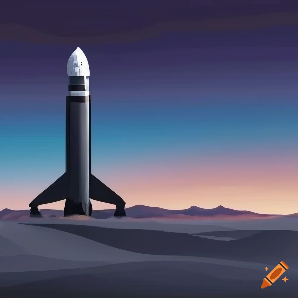 Hyper realistic vector landscape of an alien desert at dusk with a ...