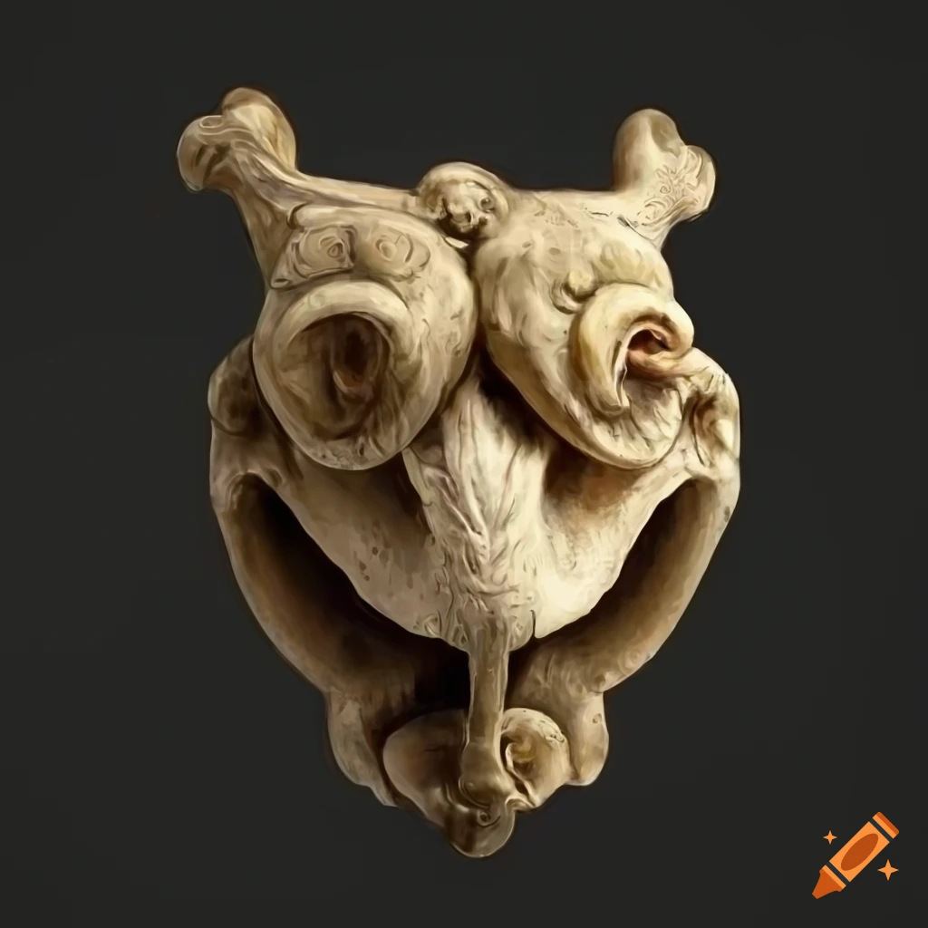 A medieval grotesque animal in the style of medieval paintings
