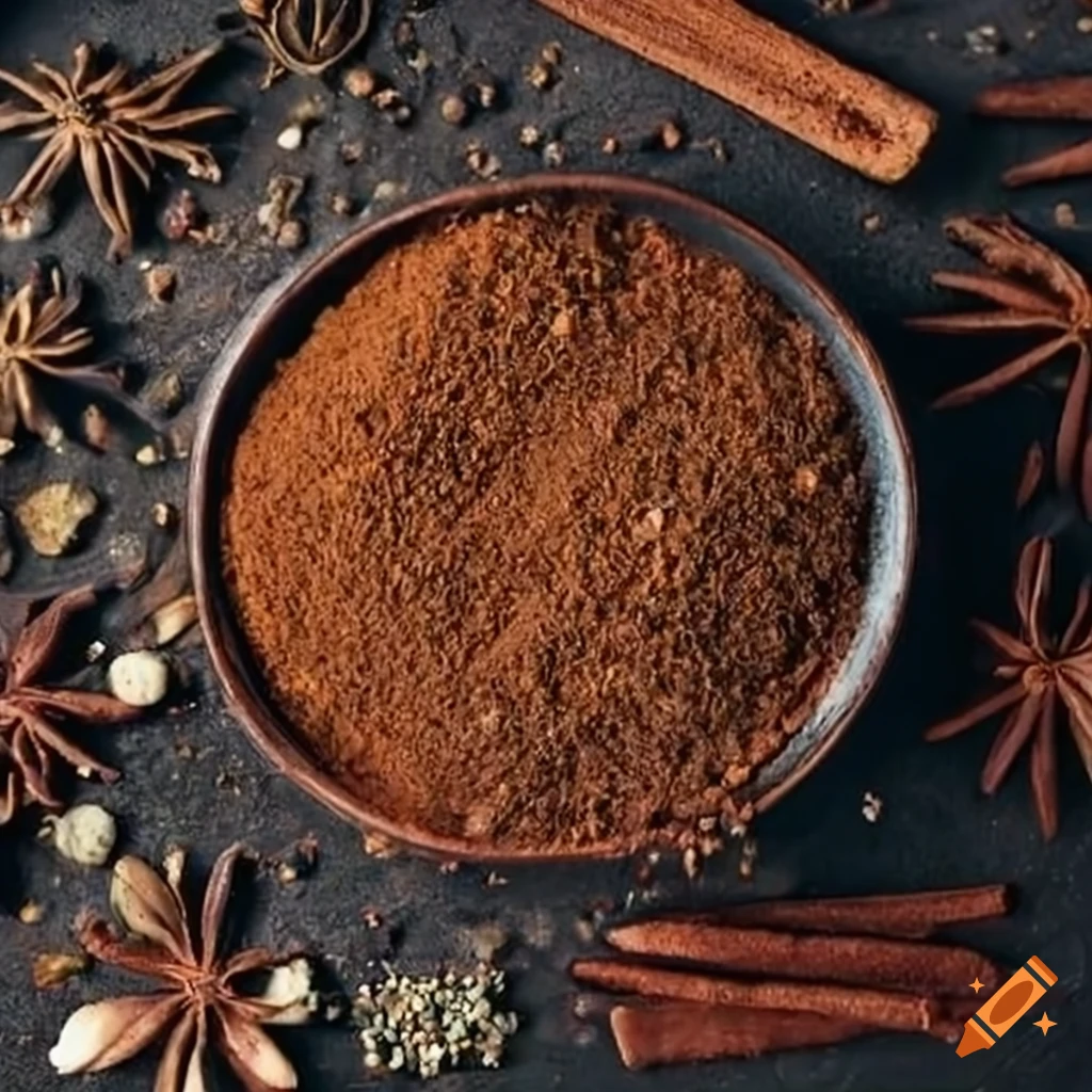 Spices sprinkling on cuisines on Craiyon