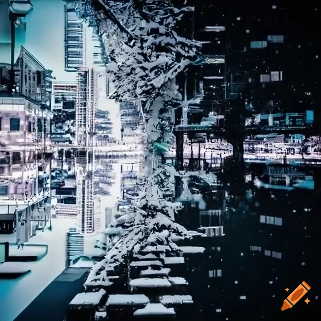 Utopian city solarpunk snowfall by øneheart and reidenshi on Craiyon