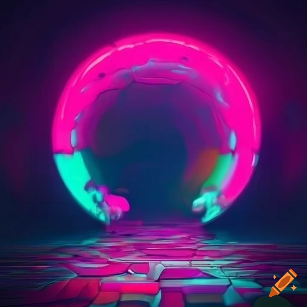 Wallpaper design neon psychedelic on Craiyon