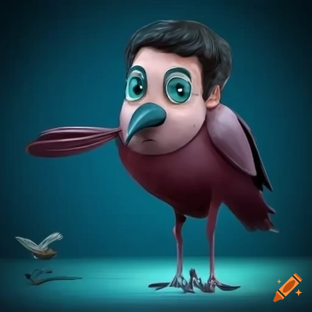 A cartoonish crow resembling alexander de croo