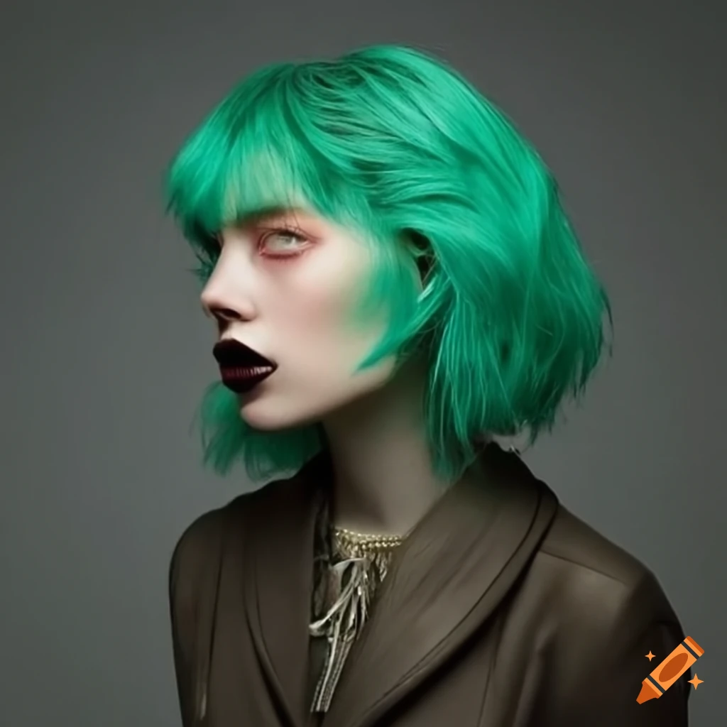 Nonbinary green hair on Craiyon