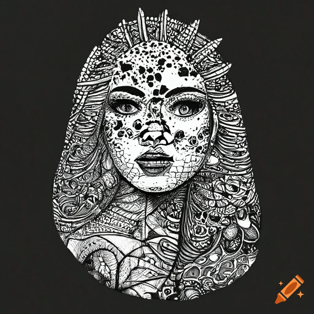 Zentangle portrait on Craiyon