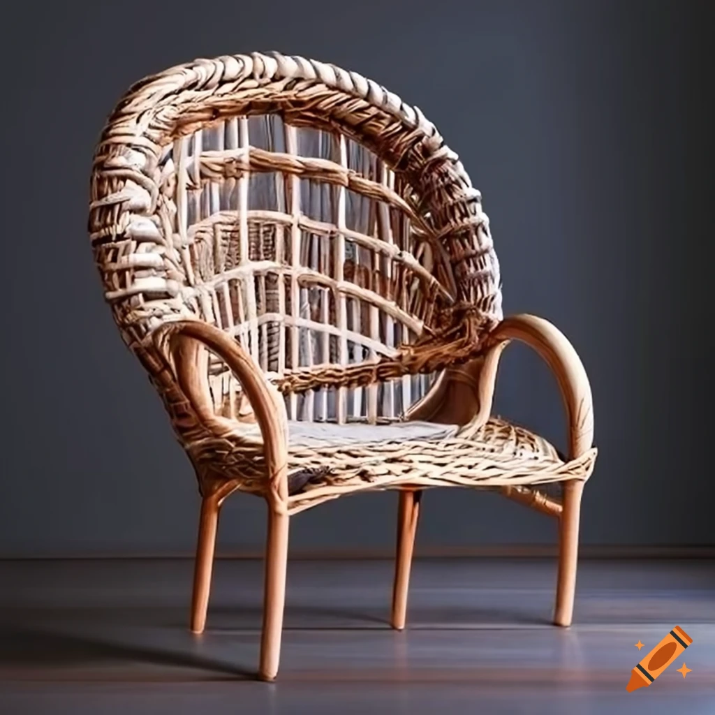 Wicker-chair color full-size hyper-realistic