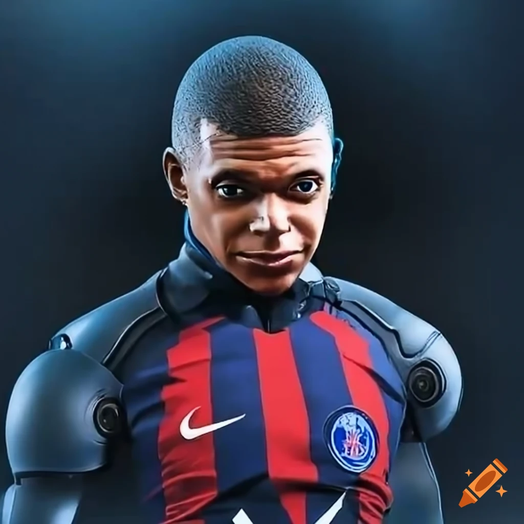 Kylian mbappé robot on Craiyon