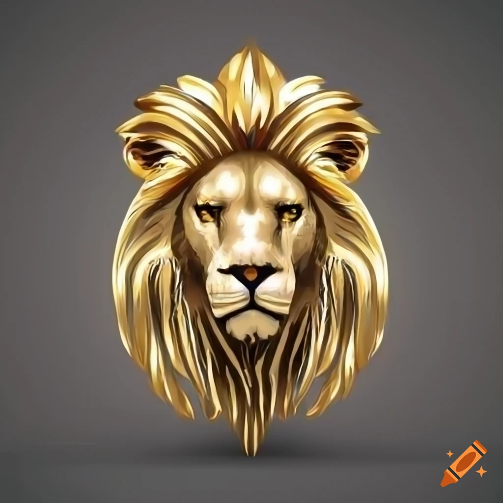 Gold lion icon on Craiyon