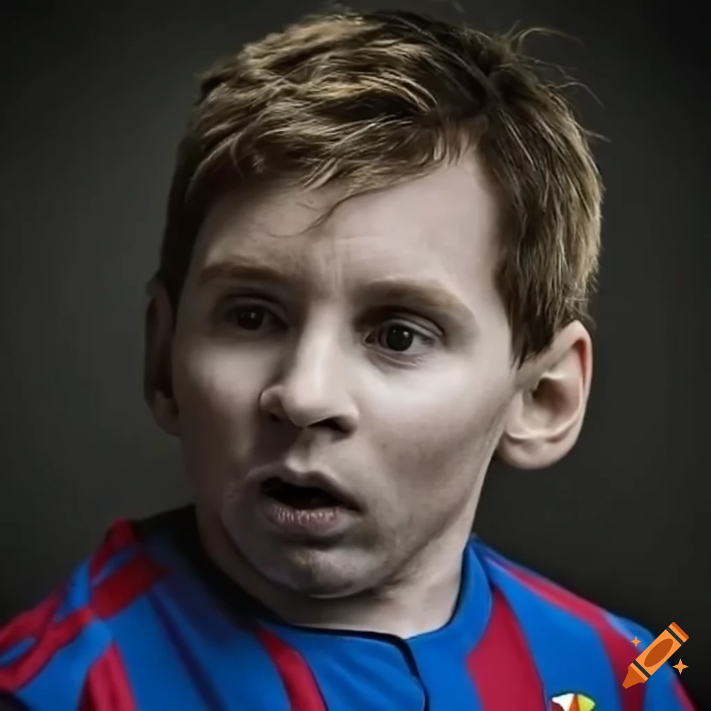 Messi with big head on Craiyon