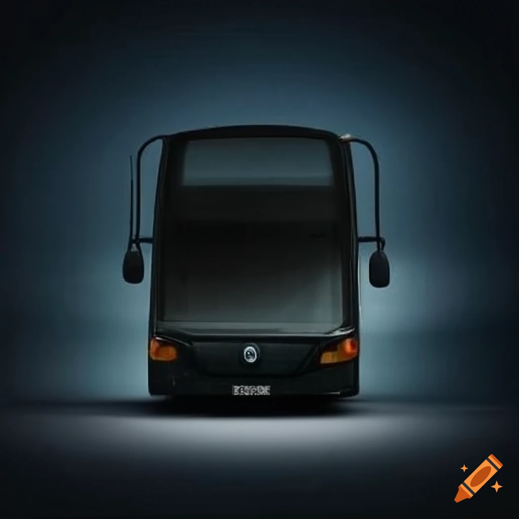 Black bus with a label on it saying oomm