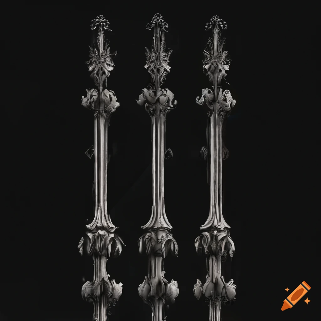 Decorative gothic railing on transparent background, high resolution ...