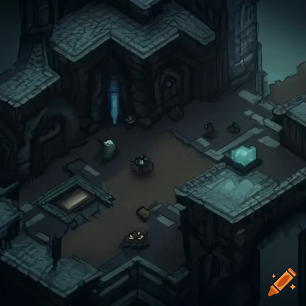 Dark fantasy 2d pixel flat ground from above for games