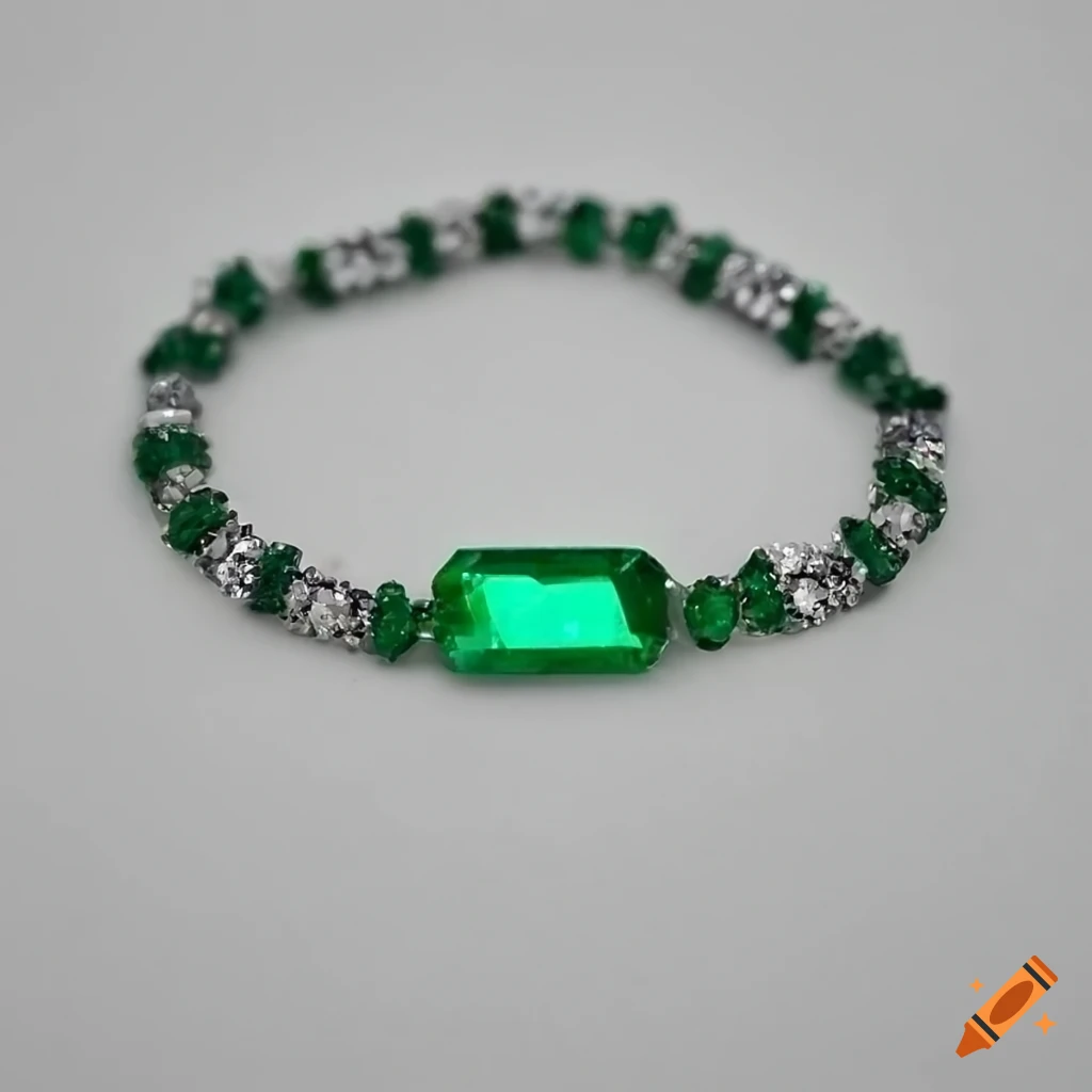 Green emerald necklace on Craiyon