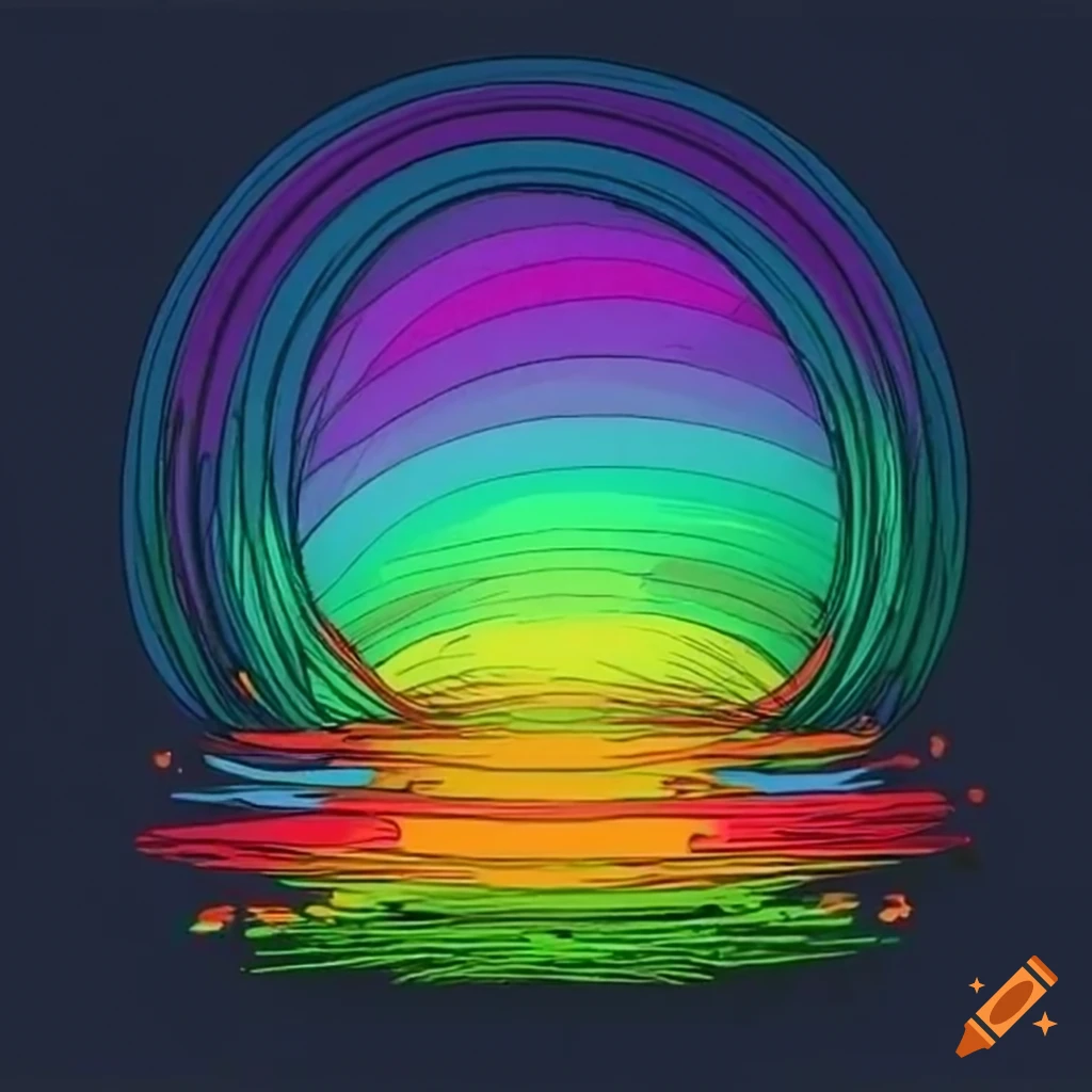 An outline of a rainbow