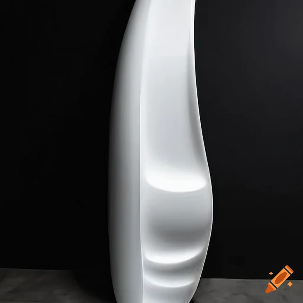 6 foot tall large scale white porcelain abstract sculpture on Craiyon