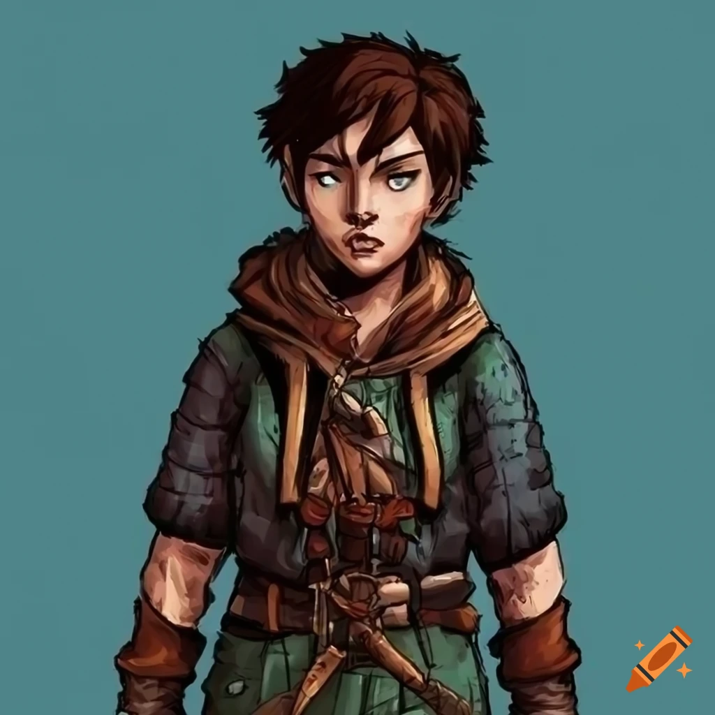 2d character in casual clothes for rpg comic medium shot on Craiyon