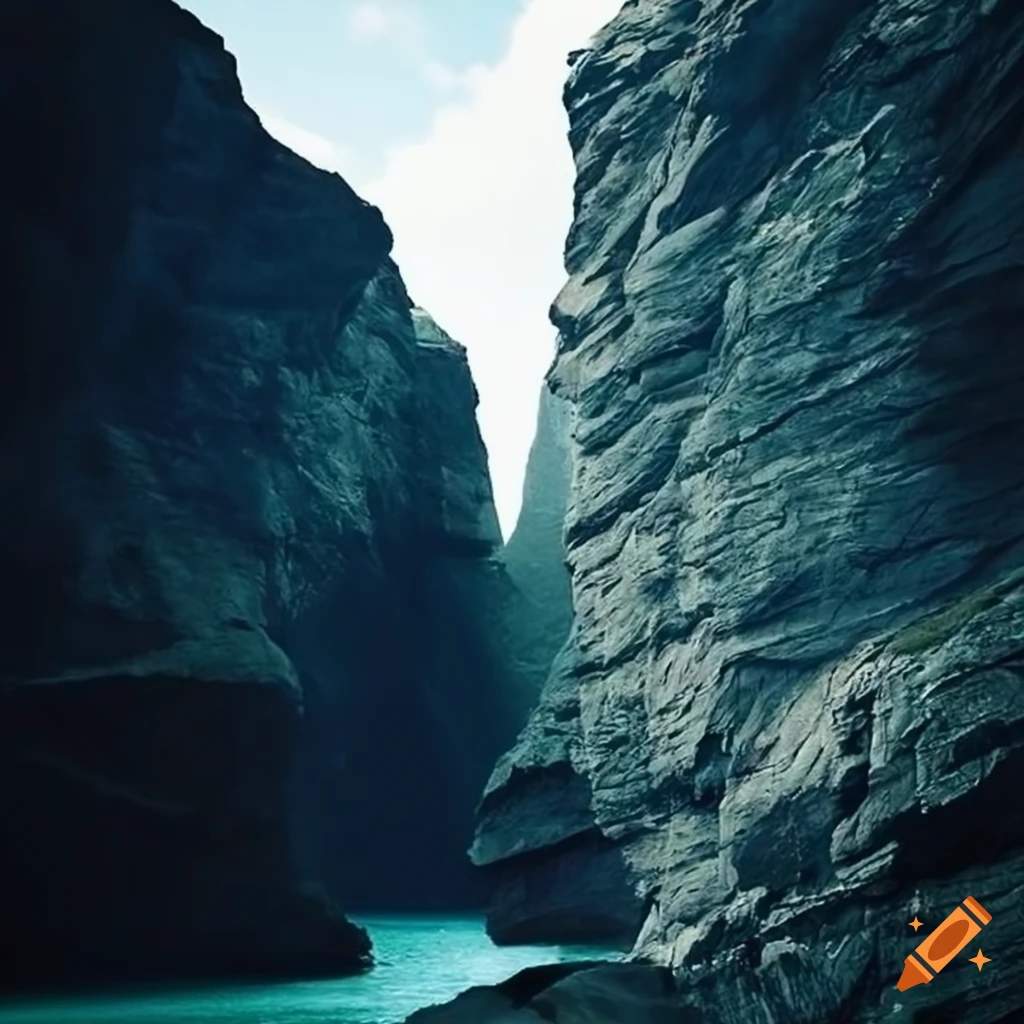 Craggy cliff on Craiyon